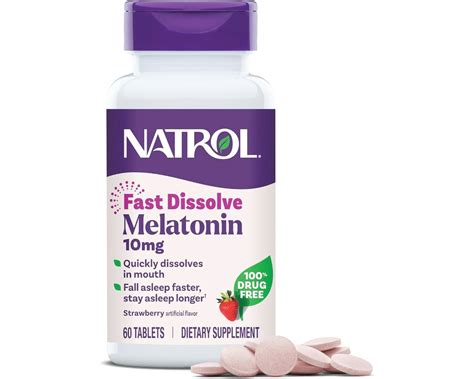 Melatonin Fast Dissolve 60 Strawberry Tablets 10mg Natrol
