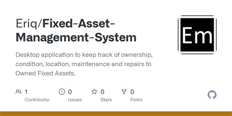 Github Eriqfixed Asset Management System Desktop Application To