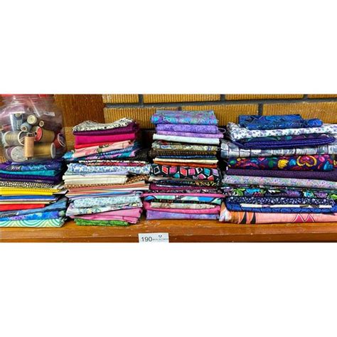 Assorted Quilting Fabric Assorted Colors Sizes And Threads