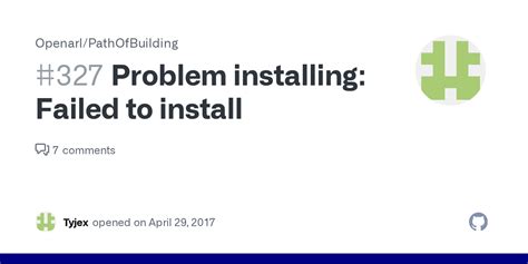 problem installing failed to install · issue 327 · openarl pathofbuilding · github