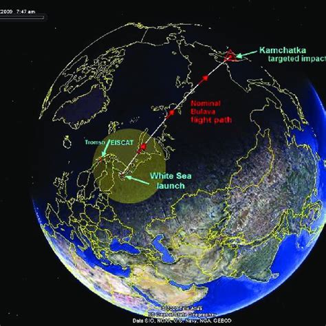 A Typical Suborbital Rocket Flight Trajectory From White Sea To