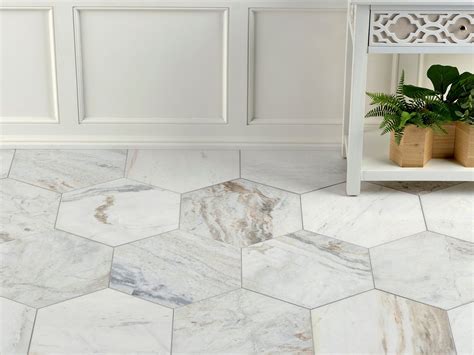 Bianco Orion Polished Hexagon Marble Tile Hexagon Marble Tile Marble Tile Floor Marble Look Tile
