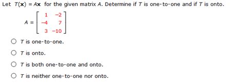 solved let t x ax for the given matrix a determine if t