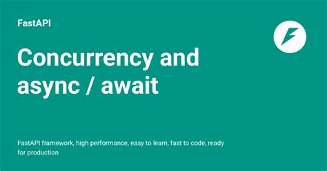 Concurrency And Async Await Fastapi Rushikesh Bobade