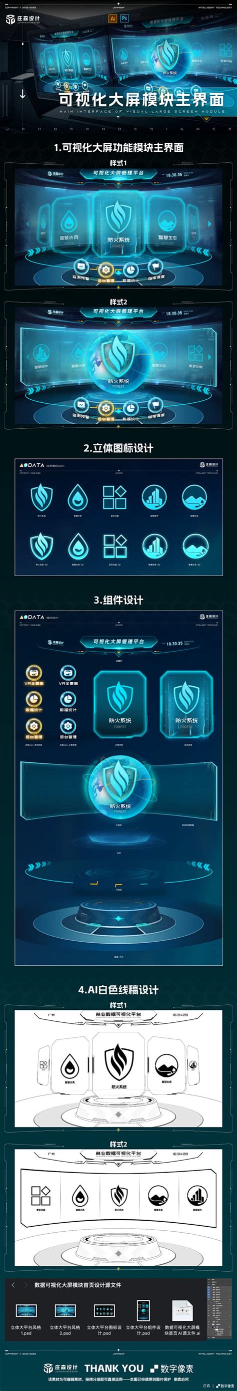 数据可视化大屏模块首页设计