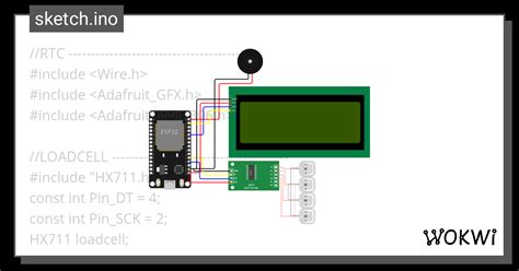 Loadcell Lcd 24x0 Wokwi Esp32 Stm32 Arduino Simulator