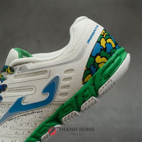 GIÀY BÓNG ĐÁ FUTSAL CHÍNH HÃNG JOMA SUPER REGATE 2223 - TRẮNG/XANH LÁ ...