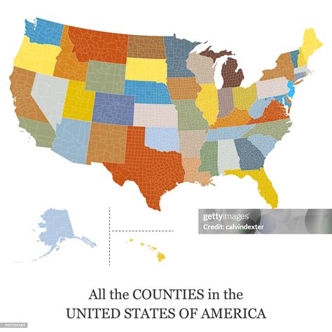 Map Of All The Counties In The Usa High Res Vector Graphic Getty Images