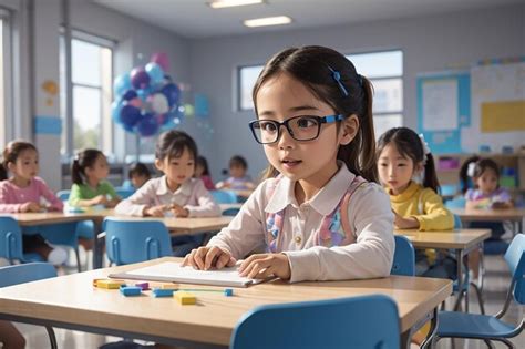 Premium Ai Image Teaching Coding From Kindergarten Futuristic