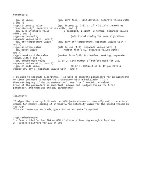 Cmd Gpu Parameters Pdf