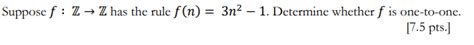 Solved Suppose F ZZ Has The Rule F N N Determine Chegg