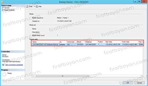 Sql Server 2014te Database Backup İşlemi