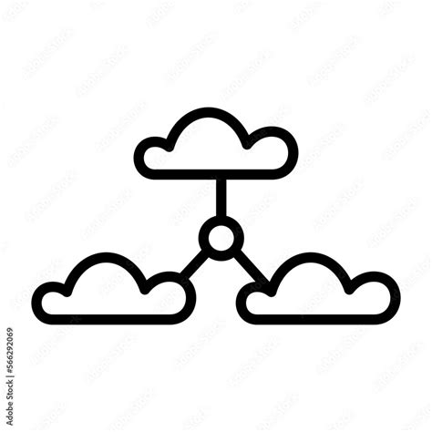 Clouding Icon Line Isolated On White Background Black Flat Thin Icon