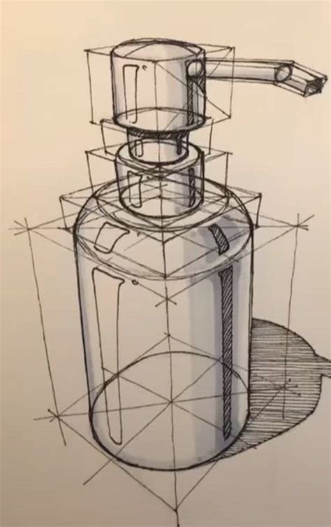 Technische Tekeningen Van Een Grote Kruik Futuristische Architectuur Perspectief Tekenen