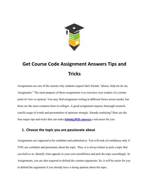 Ppt Get Course Code Assignment Answers Tips And Tricks Powerpoint Presentation Id11037797