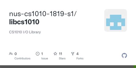 GitHub Nus Cs1010 1819 S1 Libcs1010 CS1010 I O Library