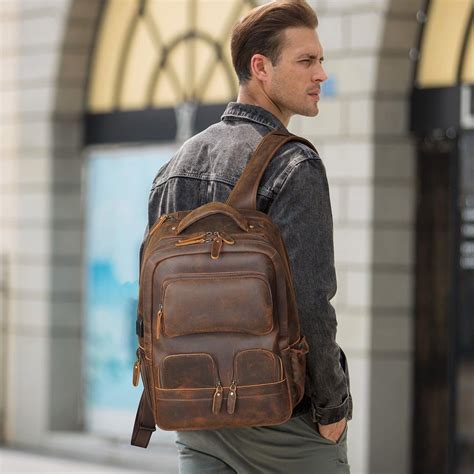 Mens Leather Backpack