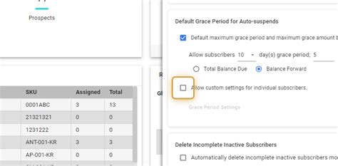 Grace Periods And Grace Amount Settings Visp