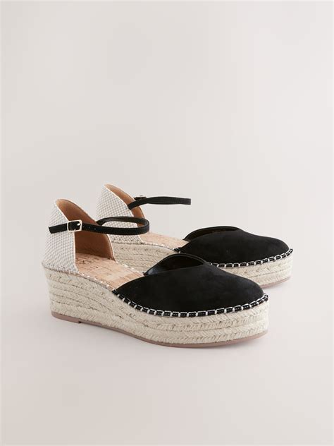 Buy Black Standard Wide Fit Closed Toe Platform Espadrille Wedges From The Next Uk Online Shop
