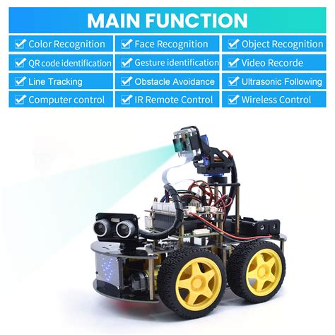 Keyestudio Raspberry Pi Smart Car Robot Kit Megapixels Camera Module Python Programming For