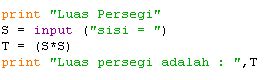 Berbagi Ilmu Dan Informasi Contoh Program Luas Lingkaran Persegi Dan Phytagoras Pada Python
