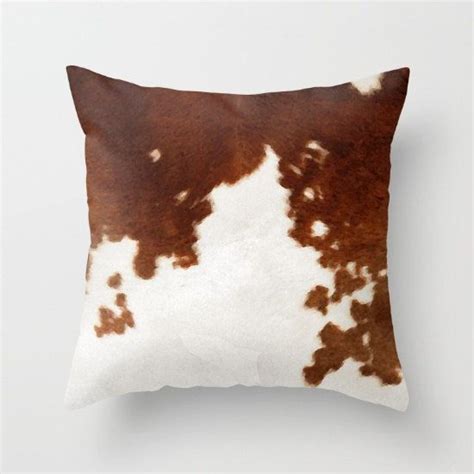 Cowhide Pillow Cow Print Pillow Brown And White Cow Pattern Pillow