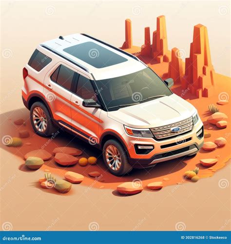 Ford Explorer In Isometric View Graphic Design Inspired Voxel Art