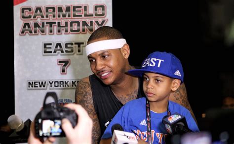 Soon After Hall Of Fame Induction Carmelo Anthony And Son Kiyan Team
