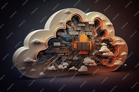 premium photo a 3d printed cloud with a circuit board in the middle