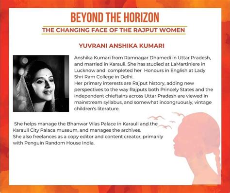 Yuvrani Saheba Anshika Kumari Karauli Beyond The Horizon Royal