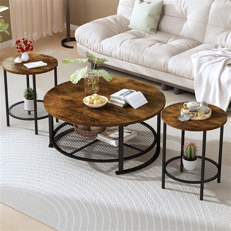 Dklgg 3 Piece Coffee Table And End Table Sets For Living