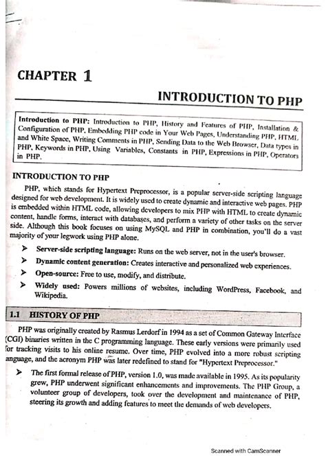 Php Unit 1 Nites Chapter 1 Introduction To Php Introduction To Php