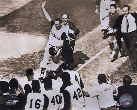 Bill Mazeroski 1960 World Series Winning Home Run Sepia Poster By