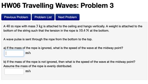 Solved Hw06 Travelling Waves Problem 3 Previous Problem