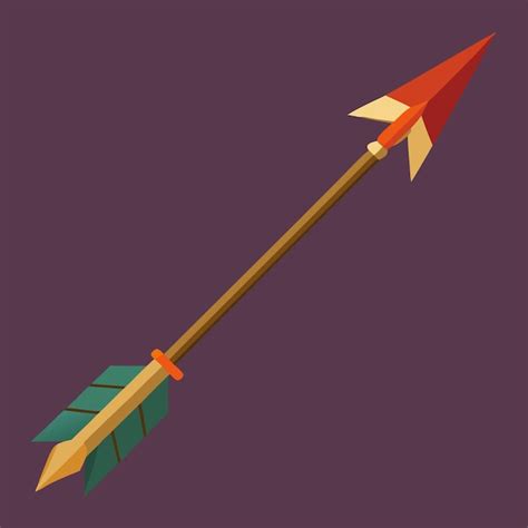Detailed Vector Illustration Of A Medieval Arrow With Feathered