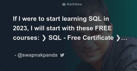 If I Were To Start Learning SQL In 2023 I Will Start With These FREE