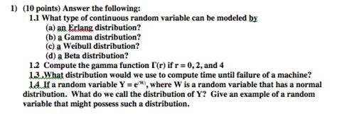 Solved Answer The Following What Type Of Continuous Random Chegg