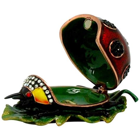 Jeweled Trinket Box Ladybug Jewelled Trinket Collectible