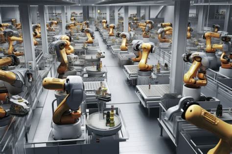 Group Of Robots Working Together In A Factory Generative Ai Stock Illustration Illustration