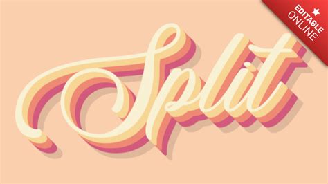 Split Script D Text Effect Generator