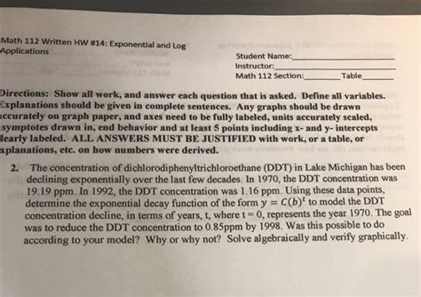 Math 112 Written Hw 14 Exponential And Log