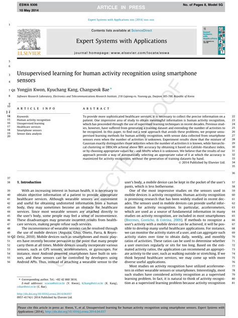 PDF Unsupervised Learning For Human Activity Recognition Using Smartphone Sensors DOKUMEN TIPS