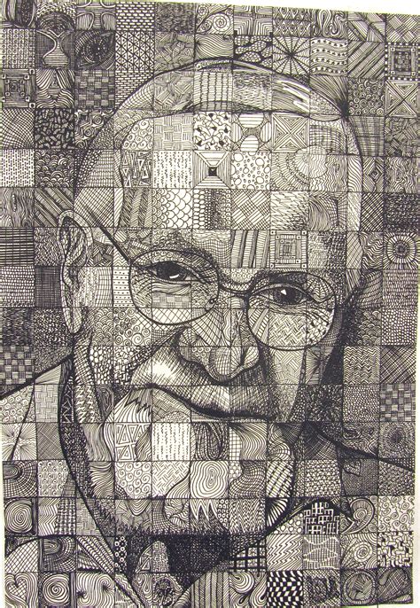 Papa Bylou Traylor Example Of Grid Drawing Using Pattern For Value