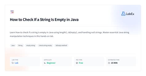 how to check if a string is empty in java labex