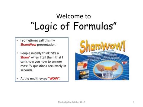 Logic Of Formulas How To Answer Evm Questions Without Math Ppt
