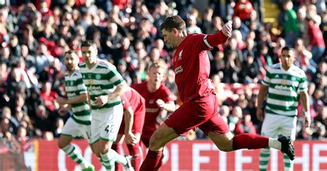 Steven Gerrard Celebrates In Front Of Celtic Fans As Missiles Were