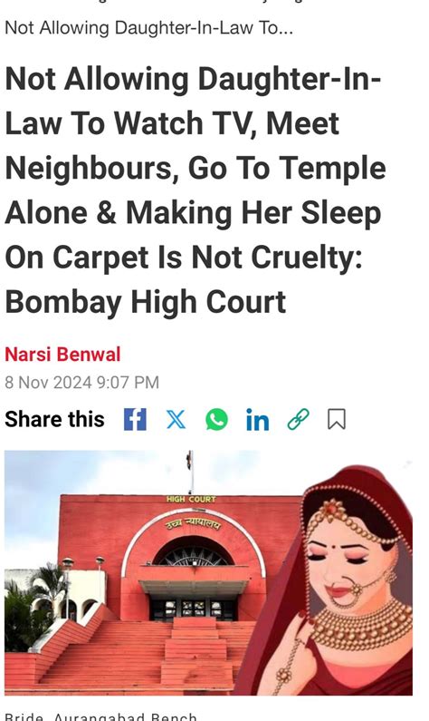 The Judgement Reflects The Male Dominated Patriarchal Mindset Of The