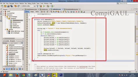 menampilkan isi database ke jtable netbeans compi gaul