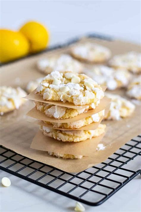 Lemon Crinkle Cookies With White Chocolate Recipe Lemon Crinkle Cookies Crinkle Cookies
