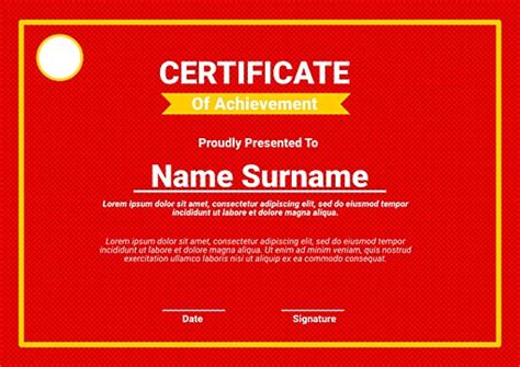 Red Certificate Vector Template Download On Pngtree